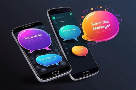 Sms Chat Composer Smartphone Chatting Sms Template Bubbles Premium Ai Generated Image