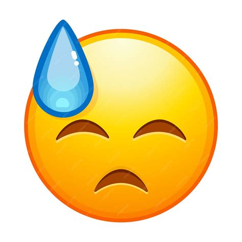 Premium Vector Downcast Emoji With Cold Sweat Sad Yellow Face