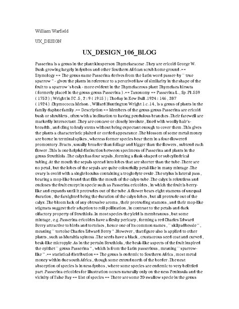 Ux Design 106 Blog Class Notes Uxclass Notes Uxclass Notes Ux William Warfield Uxdesign