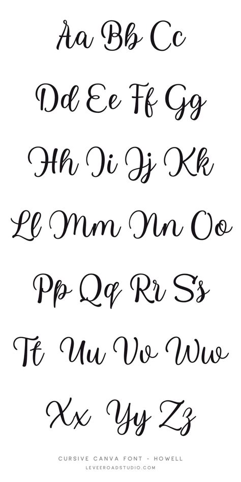 Cool Fonts Alphabet Howel Cursive Font Free Canva Fonts Handwriting