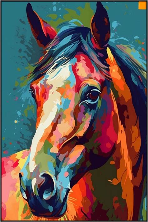 Pin By Lisa Galati On Oil Acrylic Paintings Colorful Horse Painting