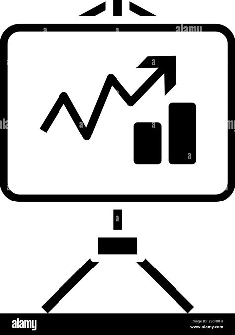 Analytics Stand Icon Black Stencil Design Vector Illustration Stock