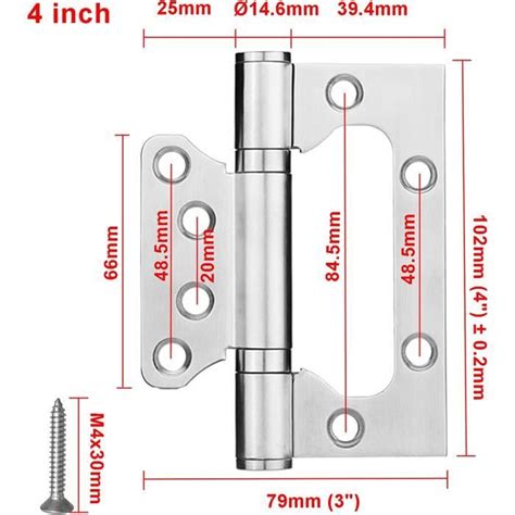 Charnières à Bout Paumelle à Visser Acier Inox À Roulement à Billes