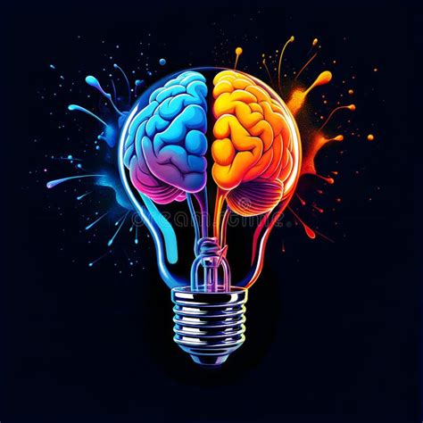A Lightbulb With Split Brain Design Symbolizing Creativity Innovation