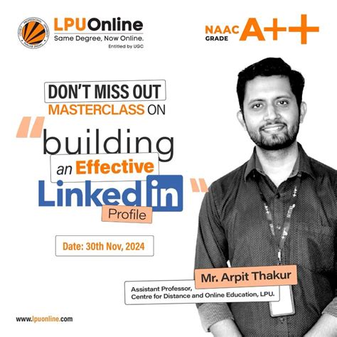 Lpu Online On Linkedin Masterclass Linkedin Linkedintips