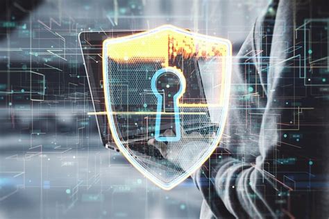 Premium Photo Close Up Of Hacker Hands Using Laptop With Glowing