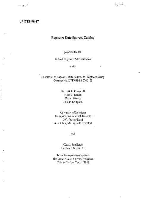 Pdf Sources Of Exposure Data For Safety Analysis