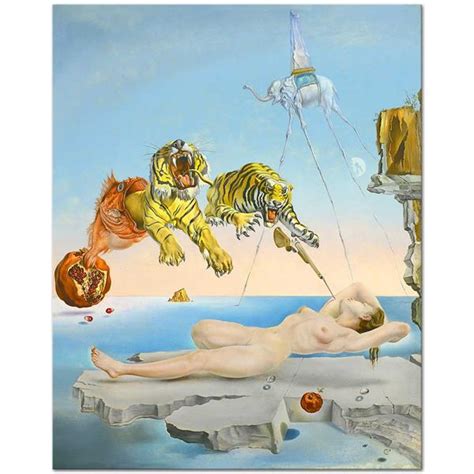 Dream Caused By The Flight Of A Bee Around A Pomegranate By Salvador Dali As Art Print Canvastar