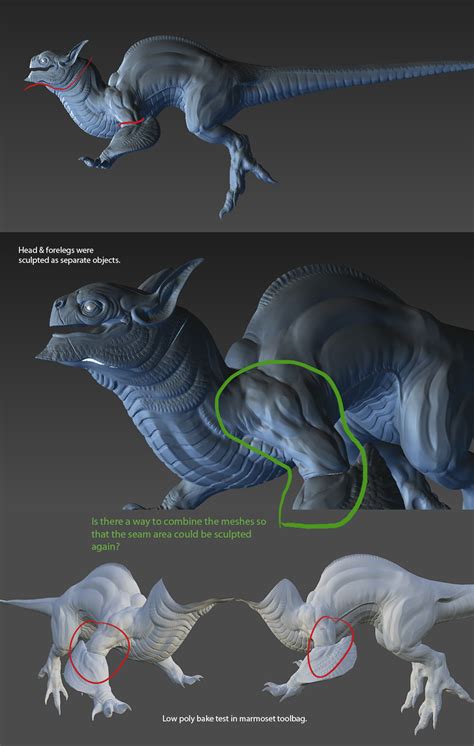 Resculpting Seam Areas In Mudbox Separate Objects Polycount