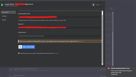 problem oauth authorization error there was a problem generating the