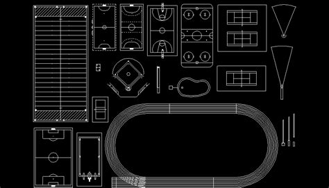 Bloques AutoCAD Gratis Librerias De Pistas Y Canchas Deportivas