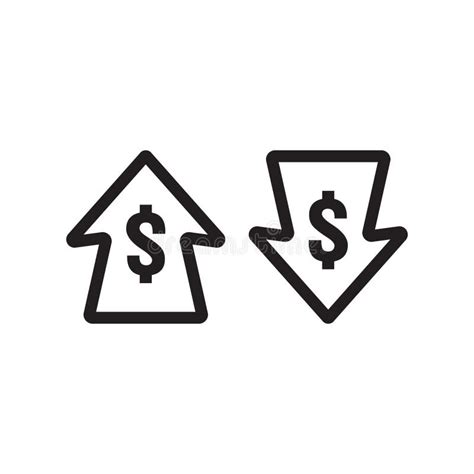 Dollar Increase Decrease Icon Money Symbol With Arrow Stretching