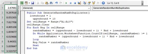 Excel Vba Random Number Generator With No Duplicates 4 Examples