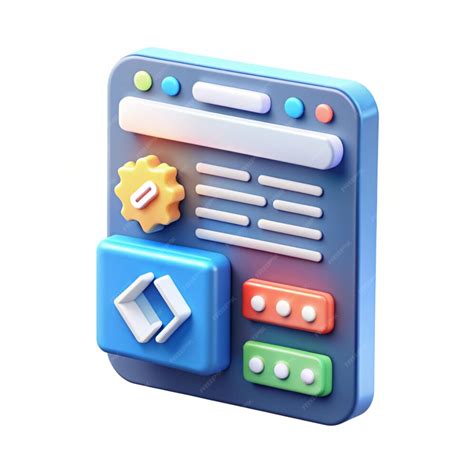 3d web page and programming code icon isolated on white background