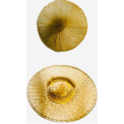 Vintage Chinese Split Bamboo And Plaited Leaf Conical Hats A Pair Chairish