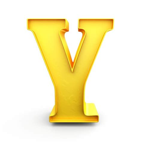 Premium Photo Yellow 3d Letter Y On White Background