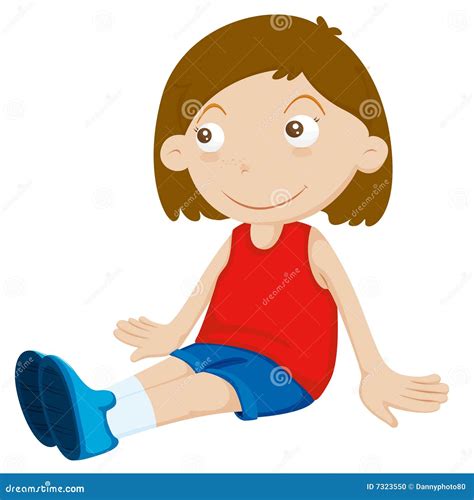 Sitting Girl Stock Illustration Illustration Of Young 7323550