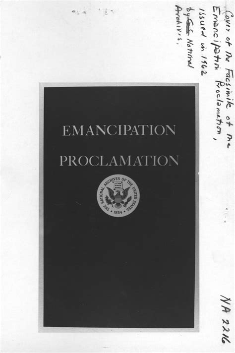 Photograph Of The Cover Of The Facsimile Of The Emancipation