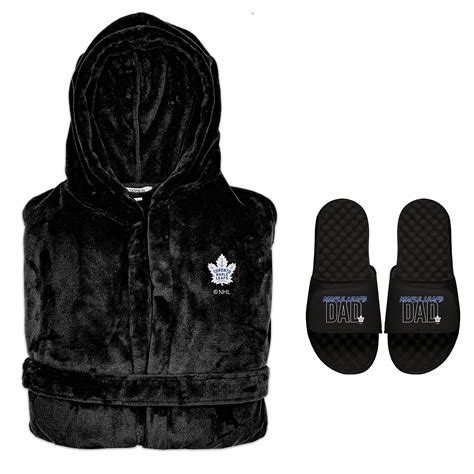 Mens Islide Toronto Maple Leafs Dad Robe And Slide Sandals Bundle