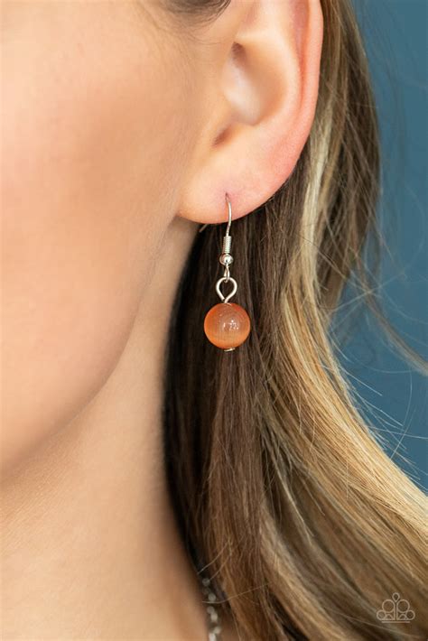 Paparazzi Effervescent Elegance Orange Necklace And Earring Set