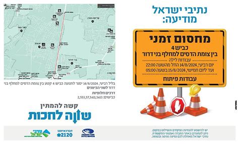 מחסום זמני בין צומת הדסים למחלף בני דרור שני הכיוונים