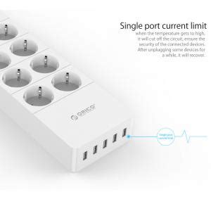 Orico HPC-8A5U 8 AC Outlets Surge Protector Power Strip with 5 USB ...