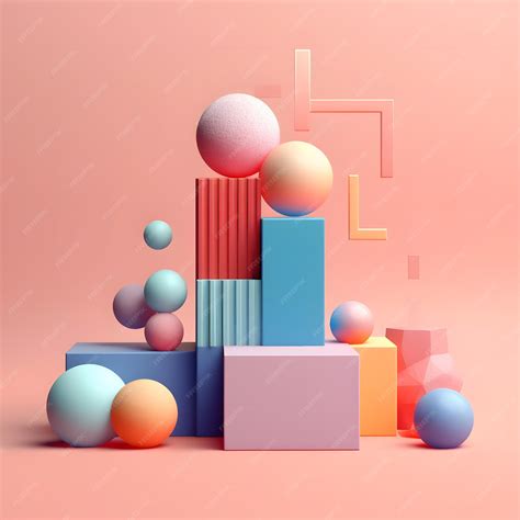 Premium Ai Image A Stack Of Cubes With One Orange Ball On It