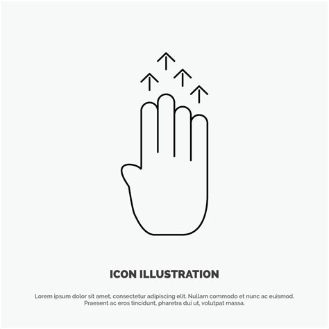 Finger Four Gesture Arrow Up Line Icon Vector 18026378 Vector Art At Vecteezy