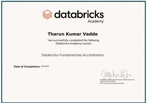 Databricks Dataengineering Machinelearning Ai Datascience Tharun Kumar Vadde