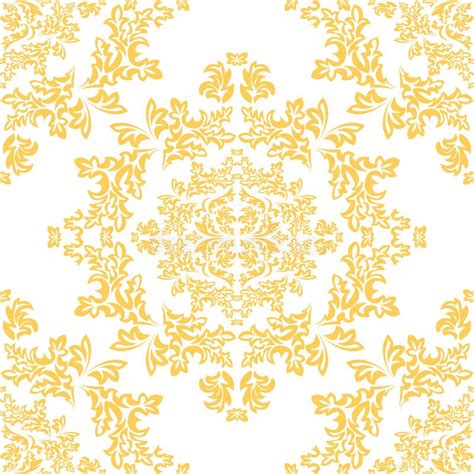 Ornamento Dourado Sem Emenda Do Damasco Teste Padr O Tradicional Do Vetor Fundo Oriental Cl