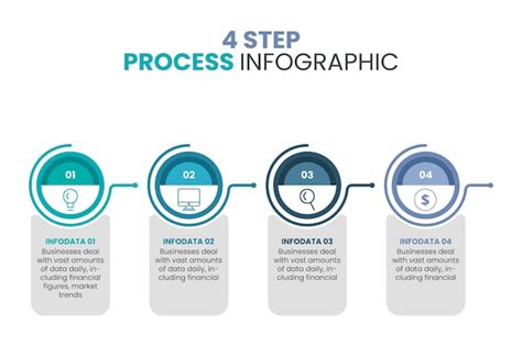 Premium Vector Business Data Visualization 4 Step Infographic Icons