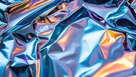 Shimmering Colorful Foil Texture With Vibrant Reflections Under Soft Lighting Stock Image