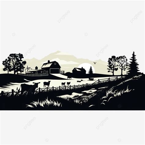 농장 풍경 실루엣 Png 그림 농업 농업 경제학 건축학 Png 일러스트 및 이미지 에 대한 무료 다운로드 Pngtree