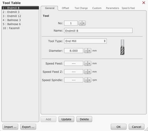 Tools Edit Tool Table Cnczone