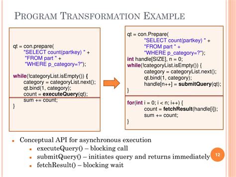 ppt program transformation for asynchronous query submission