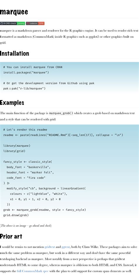 Markdown Parser And Renderer For R Graphics • Marquee