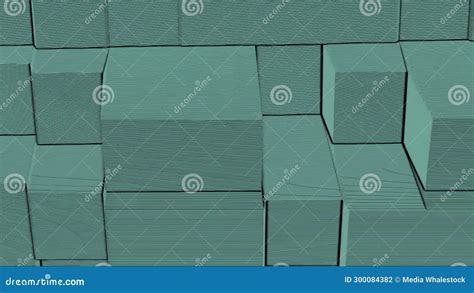 Abstract Cubes Background Random Motion Loopable Animation Green Cubes Stock Illustration