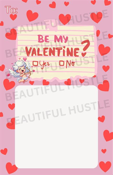 Valentines Day Jumbo Card Template Canva Printable Etsy