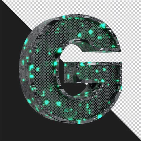 고립 된 알파벳 문자 G의 3d 렌더링 프리미엄 Psd 파일