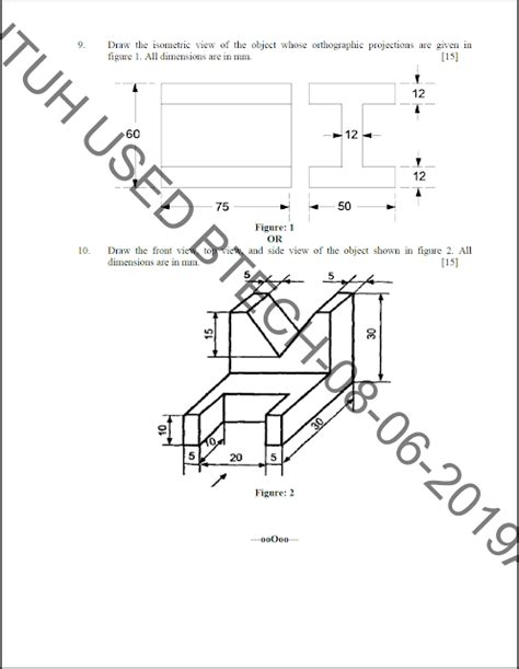 JNTUH B Tech Engineering Graphics May June Question Paper University Question Papers