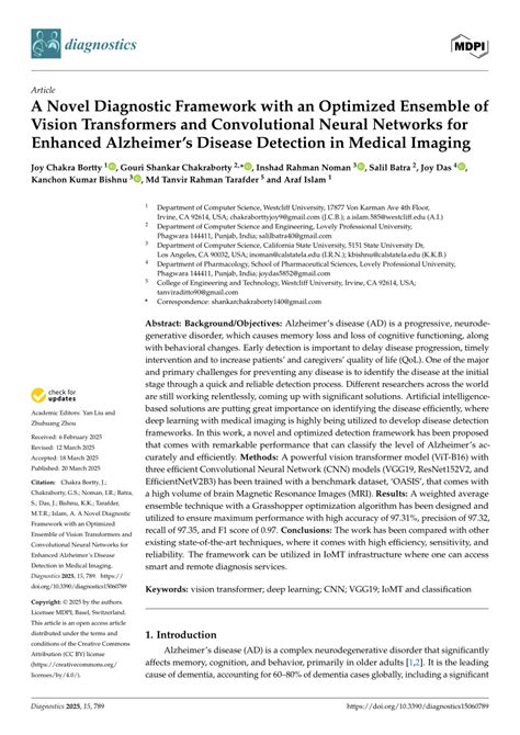 Pdf A Novel Diagnostic Framework With An Optimized Ensemble Of Vision