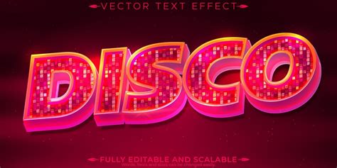 Premium Vector Disco Text Effect Editable Music And Party Text Style