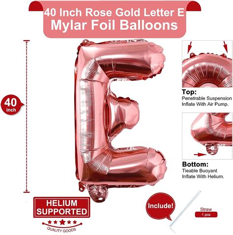 Buy Lovoir 40 Inch Large Rose Gold Letter E Balloons Big Size Jumbo
