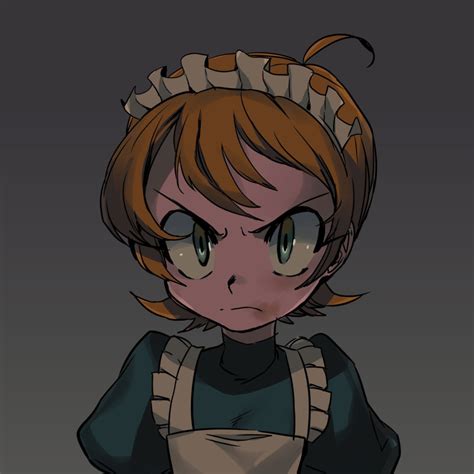 Safebooru 1girl Ahoge Alternate Costume Apron Black Hair Blue Eyes