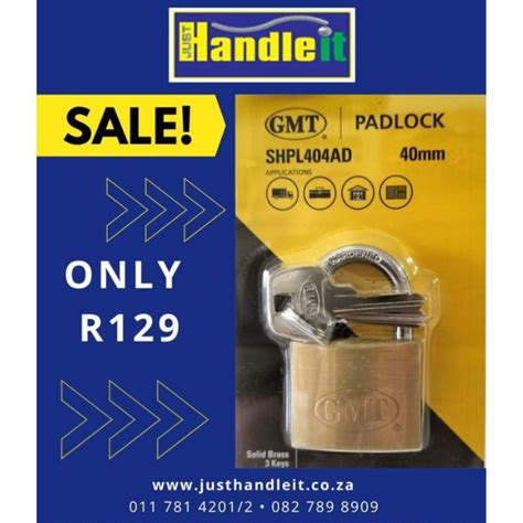 Padlock Brass 40mm Just Handle It