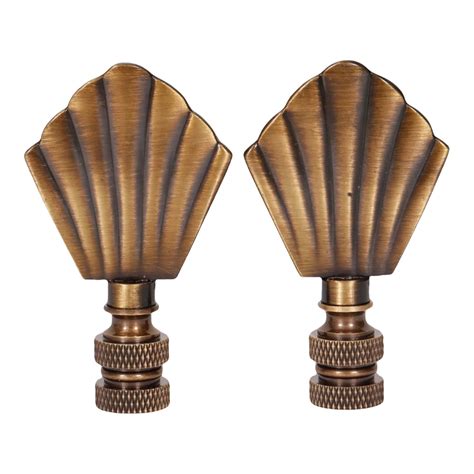 Scallop Shell Brass Lamp Finials A Pair Chairish