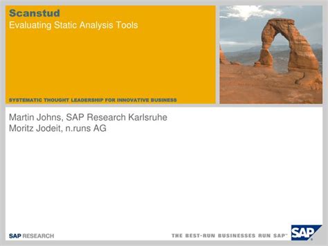 PPT Scanstud Evaluating Static Analysis Tools PowerPoint Presentation ID