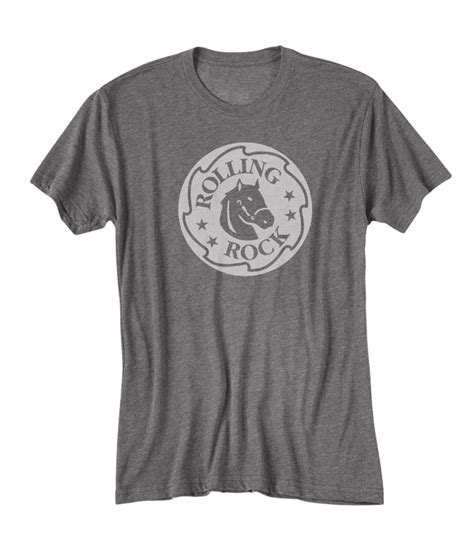 Rolling Rock Logo Gray Crew Neck T Shirt The Beer Gear Store