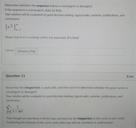 Solved Determine Whether The Sequence Below Is Convergent Or Chegg