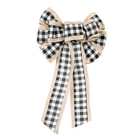 Sacredtree Christmas Bows Tree Topper Red Black White Buffalo Plaid